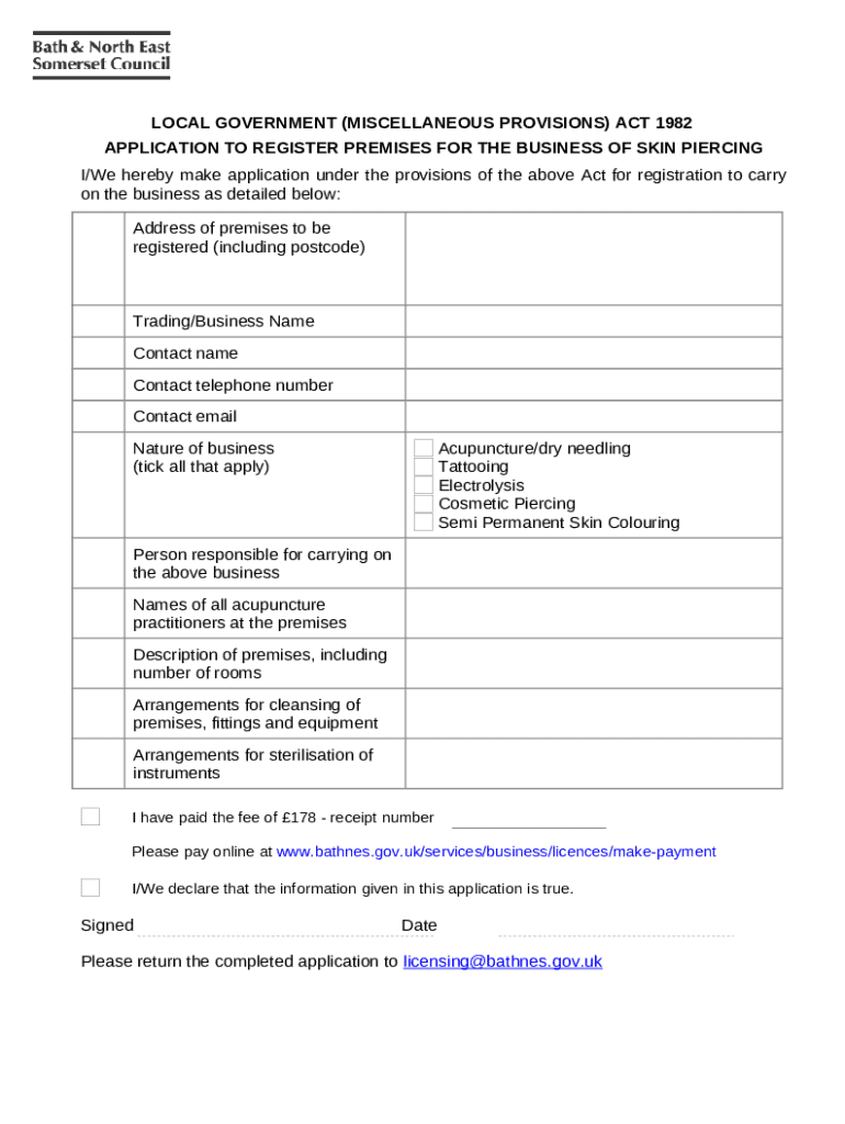 PART VIII Application for Registration of a Premises Doc Template | pdfFiller