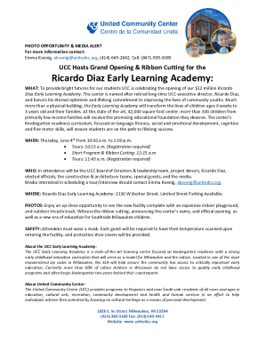 Fillable Online UCC Hosts Grand Opening & Ribbon Cutting for the ...