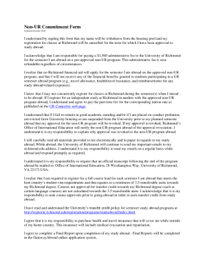 Fillable Online Non-UR Commitment Form Fax Email Print - pdfFiller