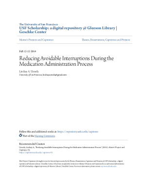 Fillable Online Reducing Avoidable Interruptions During the Medication ...