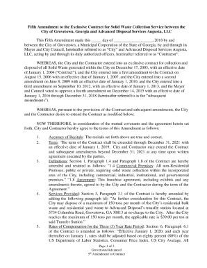 Fillable Online ADVANCED DISPOSAL SERVICES AGREEMENT BETWEEN ... Fax ...