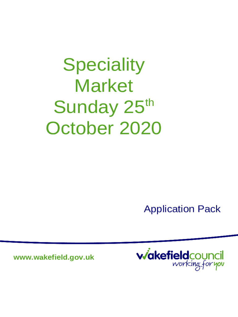 Wakefield Council Markets Indoor Application Doc Template | pdfFiller