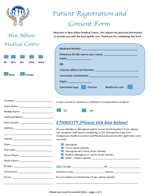 Fillable Online Patient Registration and Consent Form Fax Email Print ...