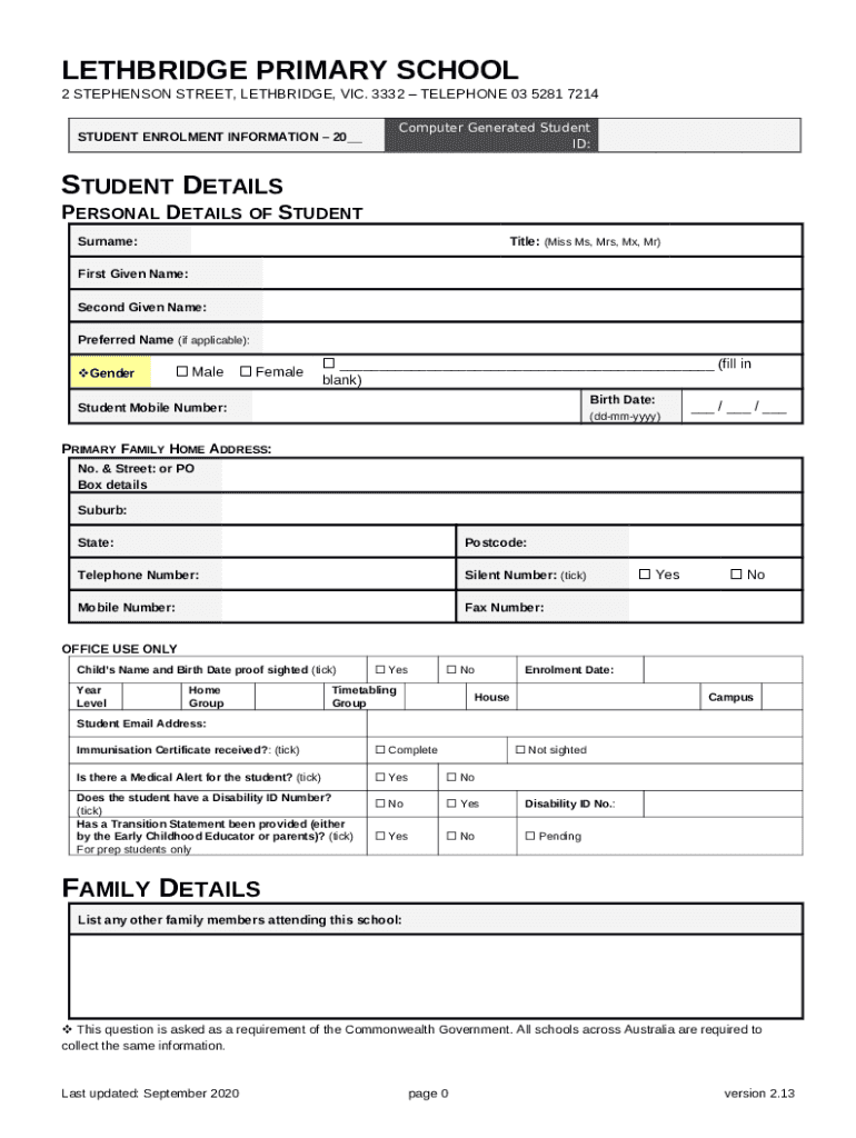 Lethbridge Primary Outside School Hours Care Program Doc Template ...