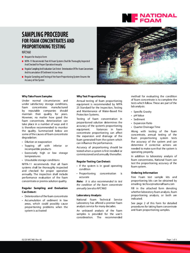 Fillable Online NFC960-Sampling Procedures-Fm Conc & Prop Testing (H ...