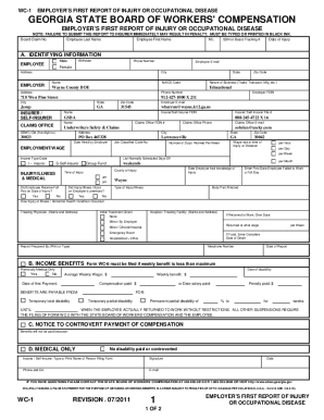 Fillable Online Get the free georgia workers comp first report of ...