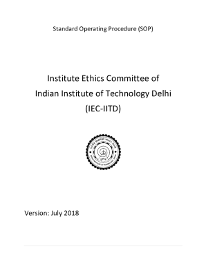 Fillable Online web iitd ac Institute Ethics Committee of Indian ...
