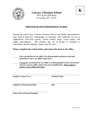 Fillable Online Photograph Permission Form-K Fax Email Print - pdfFiller
