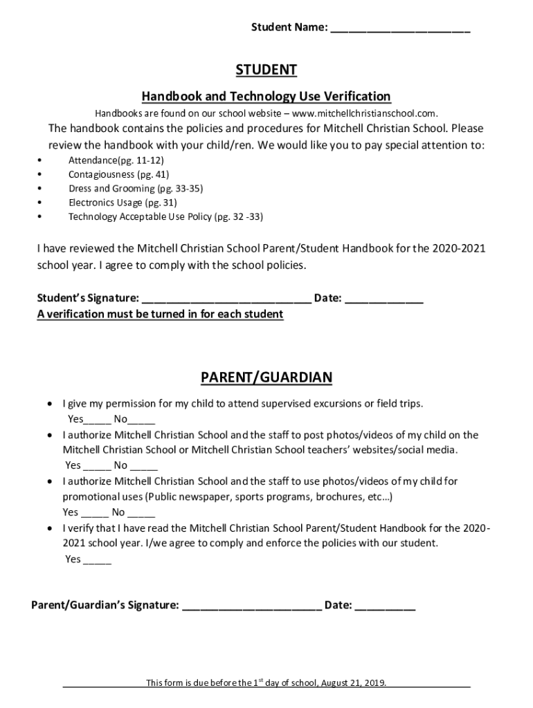 Fillable Online PARENT/GUARDIAN STUDENT - AWS Fax Email Print - pdfFiller