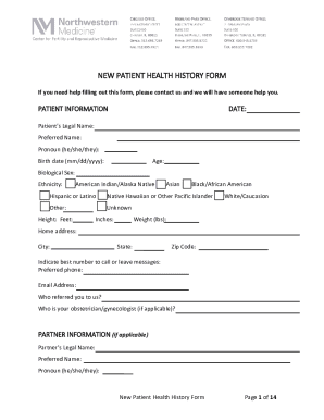 Fillable Online fertility nm NEW PATIENT INTAKE FORM Child's Name ...