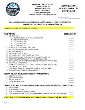 Fillable Online commercial plan submittal checklist Fax Email Print ...