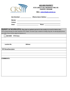 Fillable Online CRS New Property Form Fax Email Print - pdfFiller