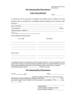 Fillable Online Filing a Business Registration Certificate Fax Email ...