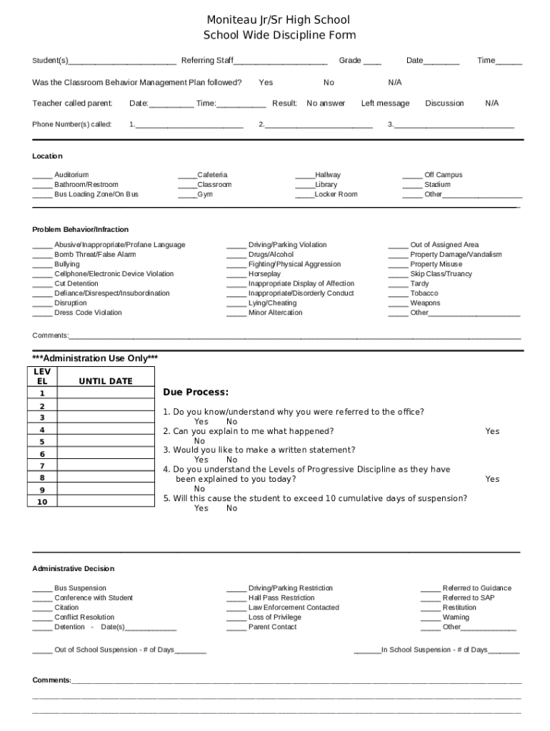 Our School - Moniteau High School Doc Template | pdfFiller