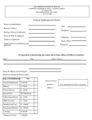Fillable Online General Application for Permit Fax Email Print - pdfFiller