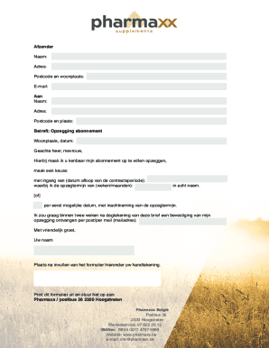 Invulbaar Online Afsluiting brief - Gratis professionele voorbeeld ...
