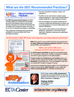Fillable Online The DEC Recommended Practices in Early Intervention ...
