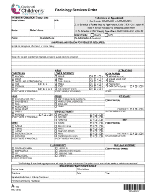 Fillable Online Radiology Services Order Form Fax Email Print - pdfFiller