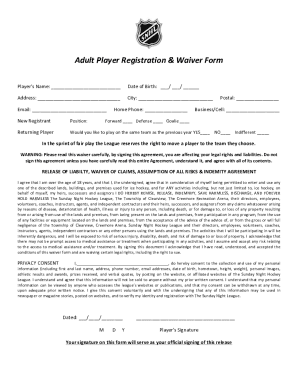 Fillable Online Rugby Football Union Adult Player Registration Form ...