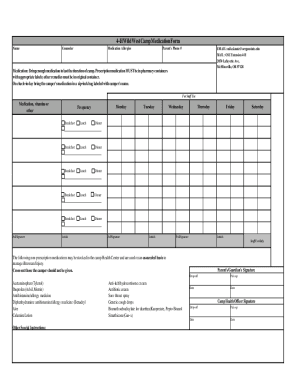 Fillable Online extension oregonstate 4-H CAMP MEDICATION INFORMATION ...