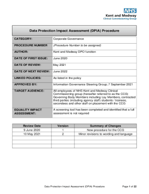 Fillable Online Data Protection Impact Assessment (DPIA) Procedure Fax ...