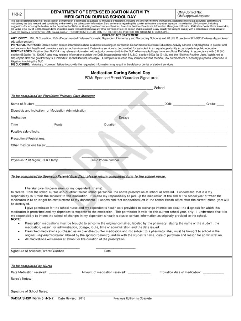 Fillable Online content dodea h-3-2 department of defense education ...