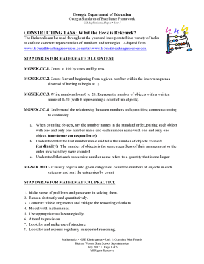 Fillable Online Georgia Department of Education Georgia Standards of ...