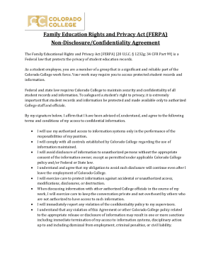 Fillable Online Family Education Rights and Privacy Act (FERPA) Non-Disclosure ... Fax Email ...