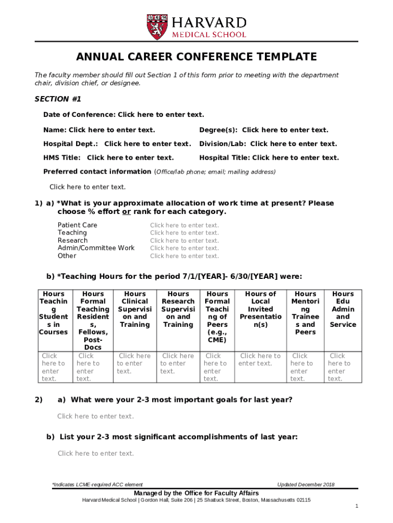 Annual Career Conference Template Harvard Medical School Doc Template 