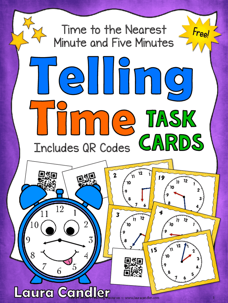 Fillable Online Telling Time Task Cards with QR Codes by Laura Candler ...