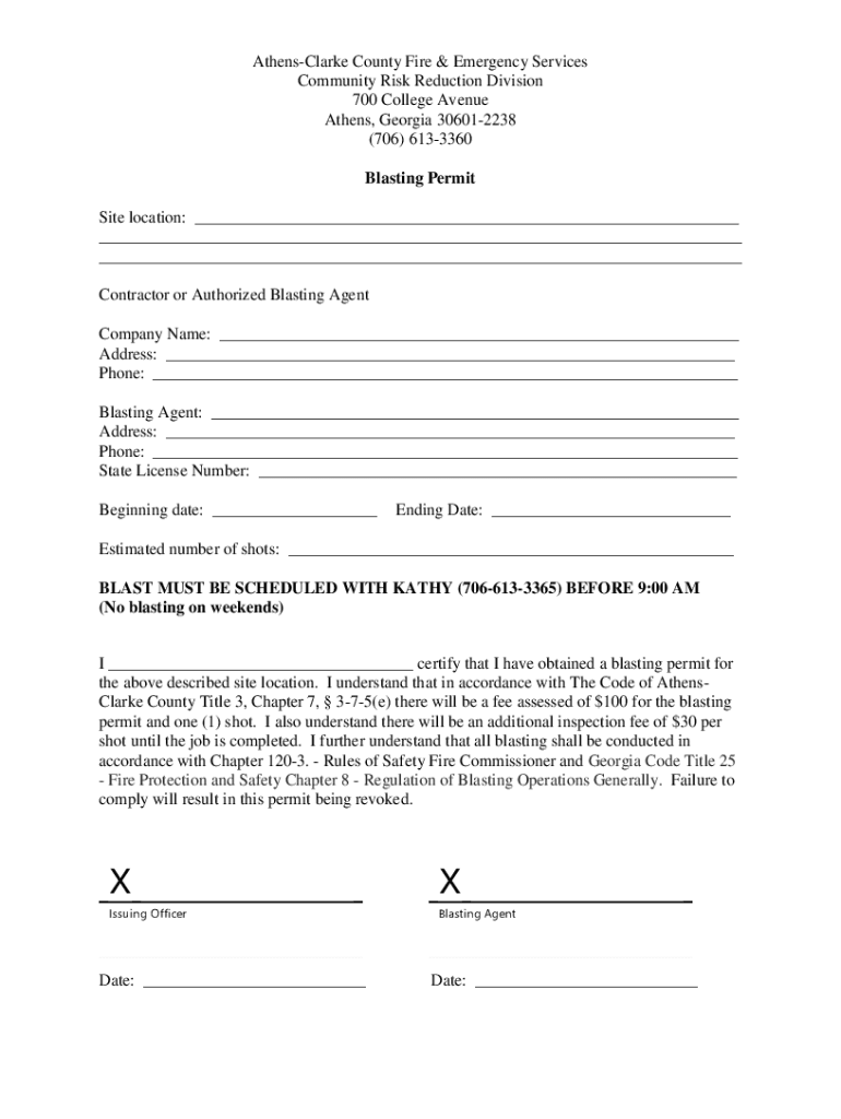 Fillable Online Athens-Clarke County Fire and Emergency Services ...