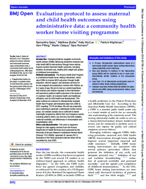 Fillable Online Evaluation protocol to assess maternal and child health ...