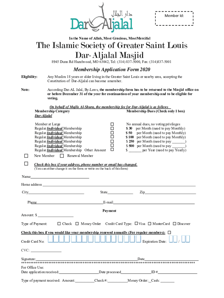 Fillable Online Dar-Al Jalal Membership-Form2020.docx Fax Email Print ...