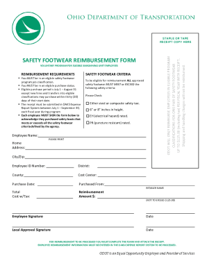 Fillable Online Safety Footwear Reimbursement Form - Revised 07162018 ...