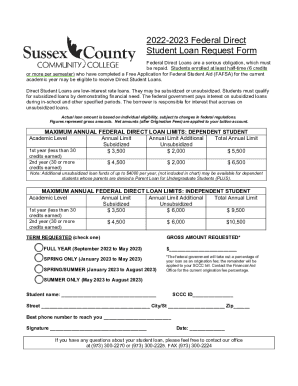 Fillable Online Federal Direct Student Loans - Financial Aid ...