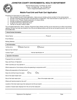 Fillable Online Mobile Food Unit and Push Cart Application Fax Email ...