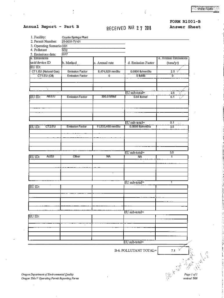 Fillable Online Title V Reporting Forms : Air Quality Permits Fax Email ...