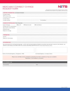 Fillable Online MERCHANT CONNECT CHANGE REQUEST FORM Fax Email Print ...