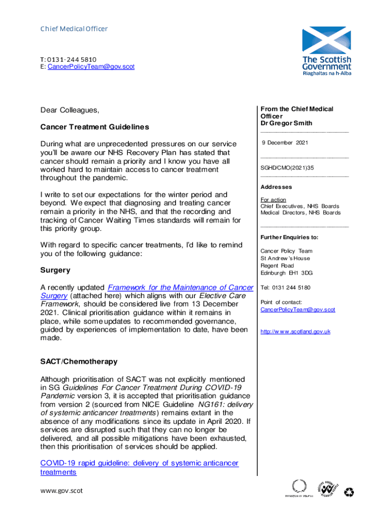 Fillable Online CMO(2021)35 - Cancer treatment guidelines. Health ...