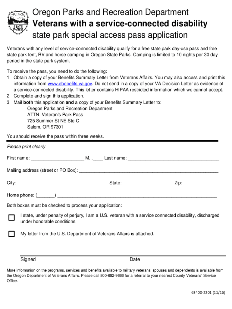Park access pass application: Fill out & sign online | DocHub