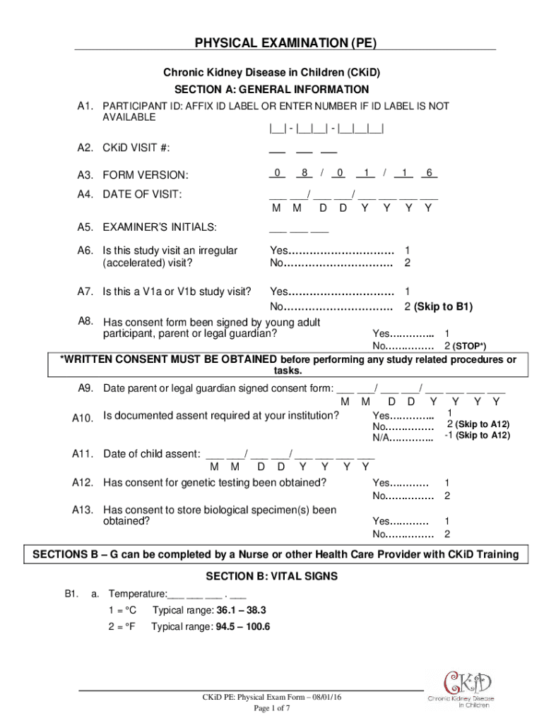 Fillable Online CKiD StudyChronic Kidney Disease in Children Study Fax ...