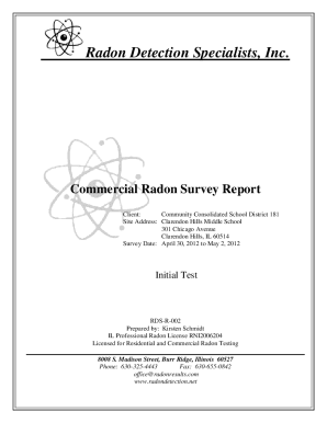 Fillable Online Radon Detection Specialists - Certified Radon Testing ...