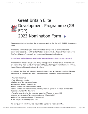 Fillable Online Great Britain Elite Development Programme (GB EDP) 2023 ...