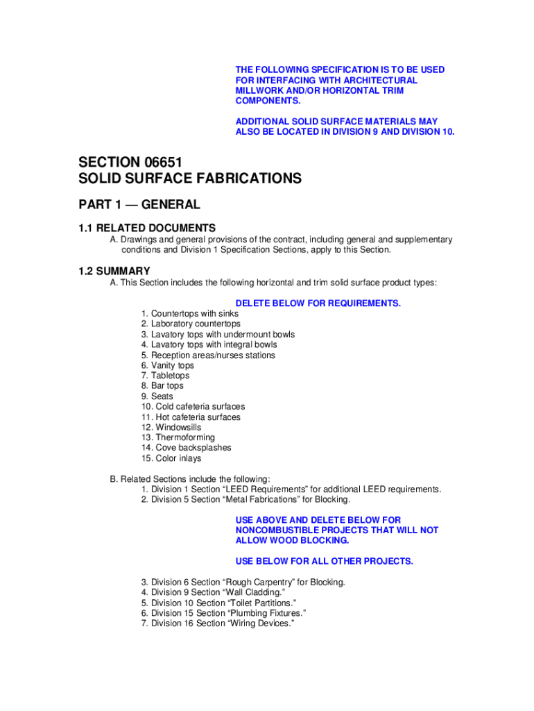 Fillable Online SPECIFICATION GUIDELINES - Hallmark Building Supplies Fax Email Print - pdfFiller