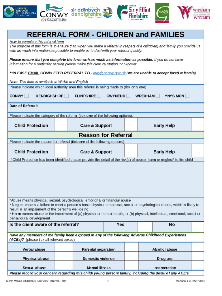 Referral - Children and Families. Title Doc Template | pdfFiller