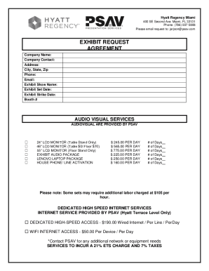 Fillable Online EXHIBIT REQUEST AGREEMENT Fax Email Print - pdfFiller
