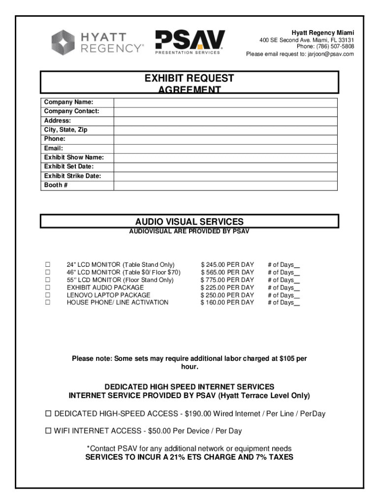 Fillable Online EXHIBIT REQUEST AGREEMENT Fax Email Print - pdfFiller