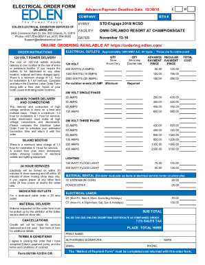 Fillable Online electrical order form - edlen Fax Email Print - pdfFiller