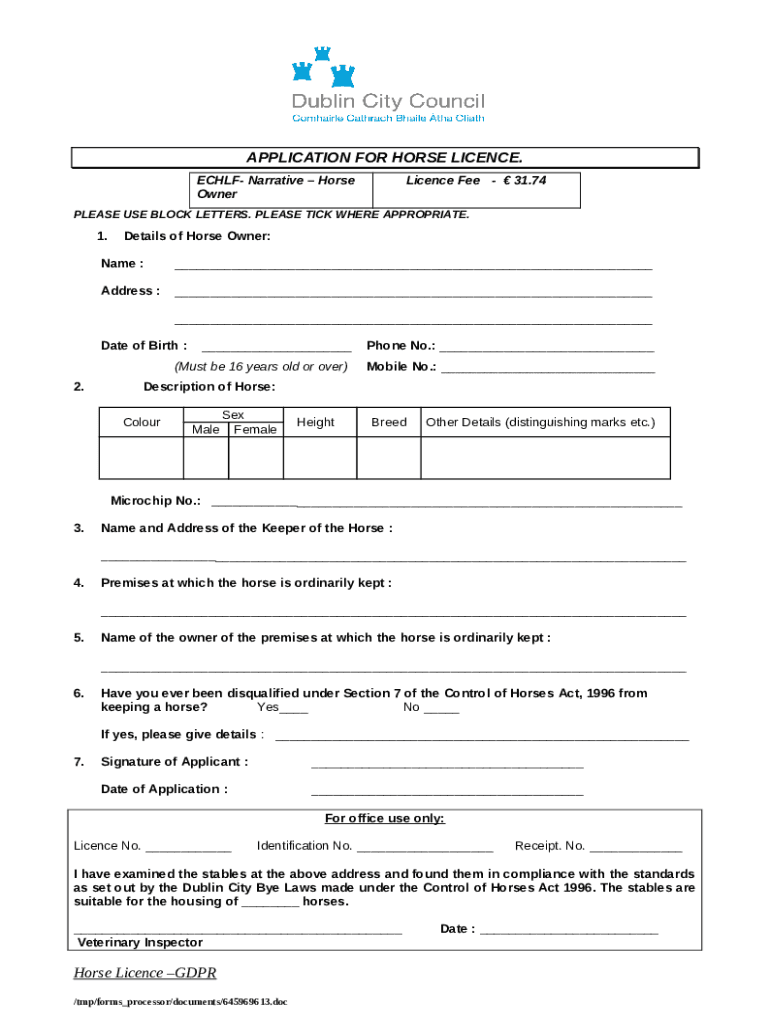 HR-106 Horse Racing Renewal Application Doc Template | pdfFiller