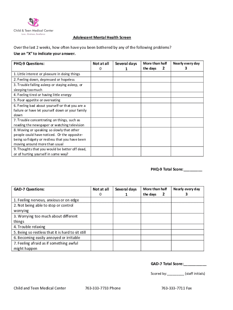 Fillable Online Adolescent Medical Assistance Behavioral Health Forms ...